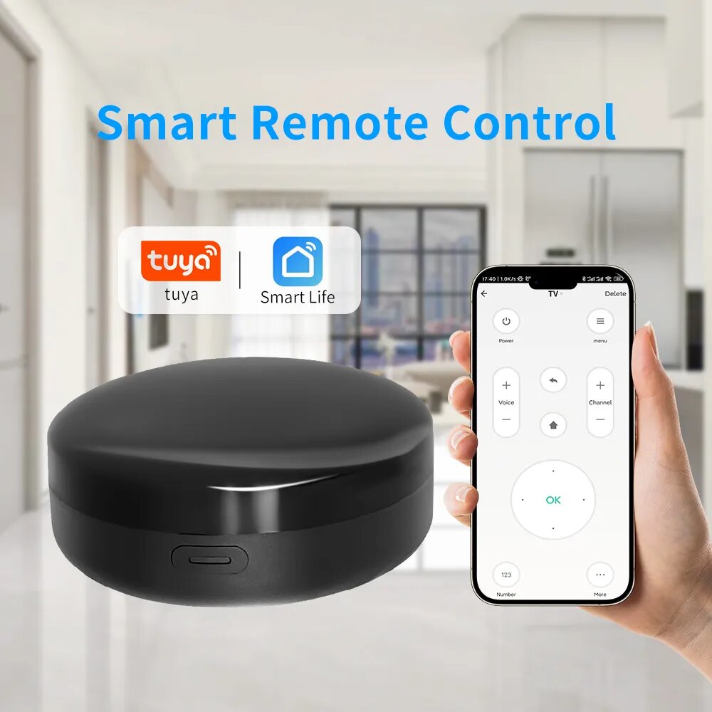 Универсальный Wi-Fi ИК-пульт Tuya Smart для умного дома Управление кондиционером, ТВ, светом через