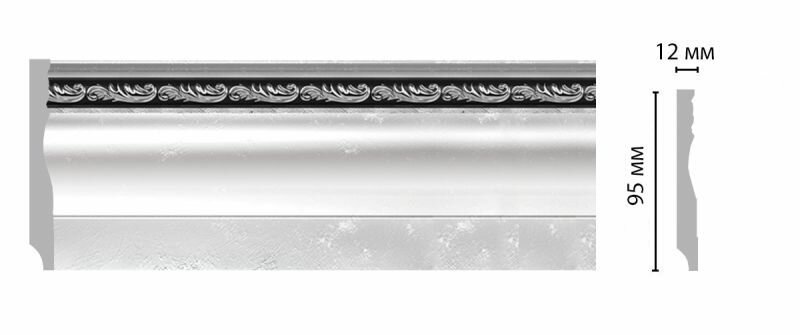 Плинтус Напольный Decomaster 153-63 ДМ В95хШ12хД2400 мм / Декомастер.