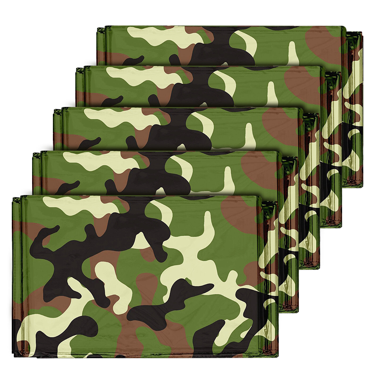 Пачка из 5 аварийных одеял с термоизоляцией для согревания тела, спасательное одеяло для кемпинга, путешествий и выживания на природе