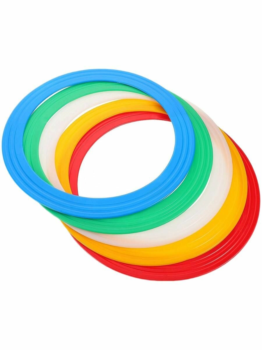 5 колец для жонглирования, пластиковые, 33x26x0.4 см, разные цвета