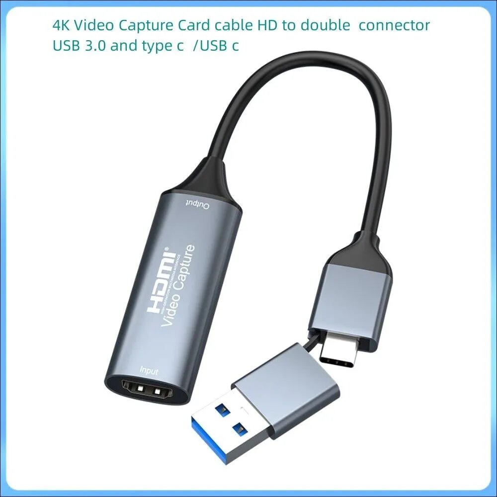 4k видеозахват карта HDMI совместима с USB 3.0 типо-c аудио-видеорегистратор для компьютерных игр потоковой прямой трансляции обучения