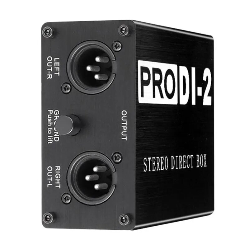 (S I A H) ProDI-2 Пассивный стерео Direct Box Аудио DI Блок прямого впрыска Малошумящий гитарный бас 2-канальный аудиоконвертер