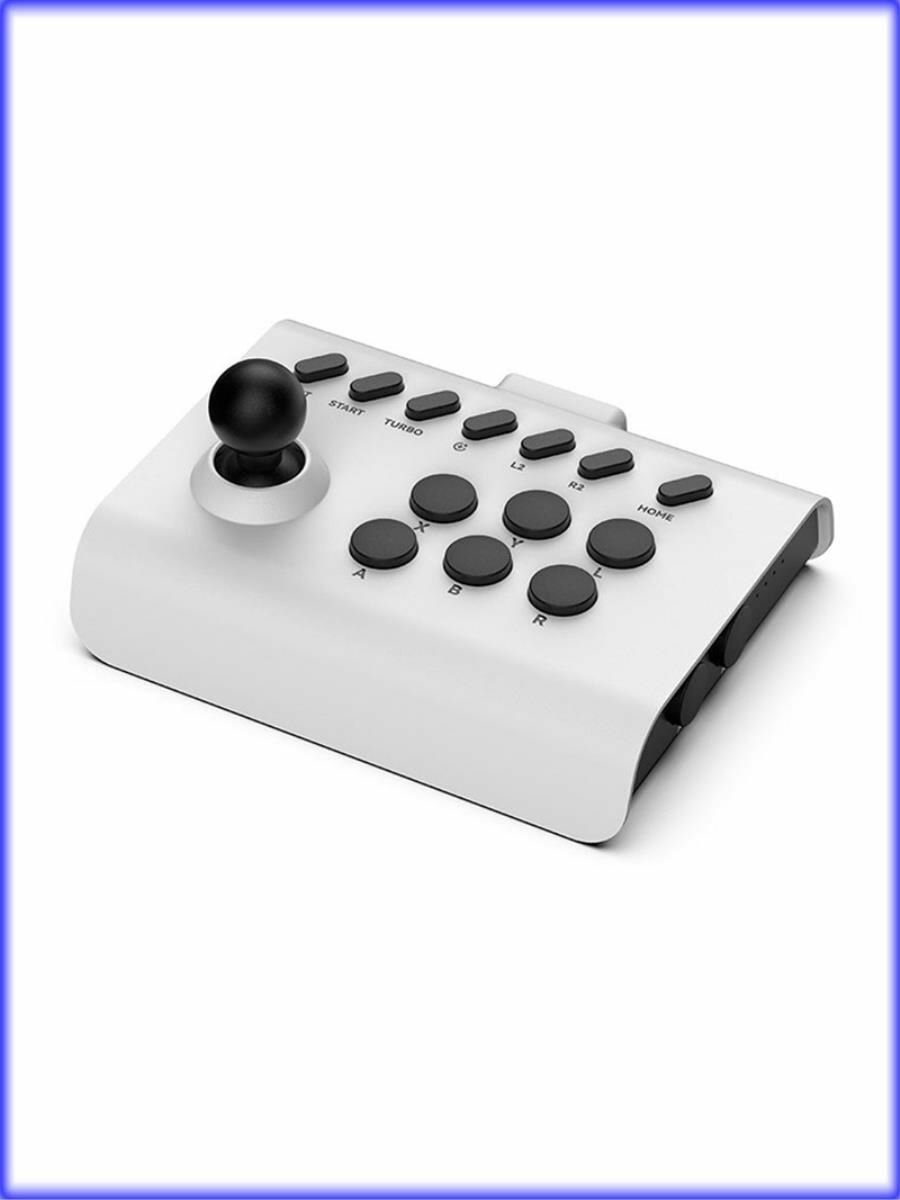 J8Беспроводной джойстик-контроллер Аркадный файтинг Бойцовская палка Игровой джойстик совместим с ///Switch/PC/Android Белый+Черный