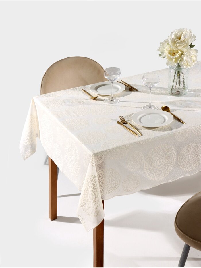 Клеёнка на стол ажурная Lace «Одуванчик», ширина 137 см, рулон 20 метров, толщина 0,3 мм