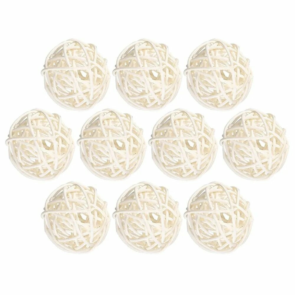 Ротанговые декоративные шары белого цвета для декора стен и интерьера, 10 штук