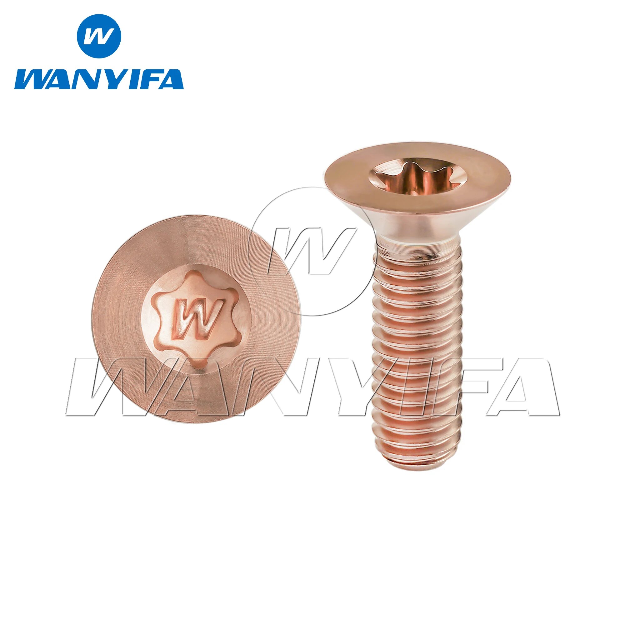 Титановые болты Wanyifa M4/M5 с потайной головкой Torx M5 T25, Bronze, 12mm