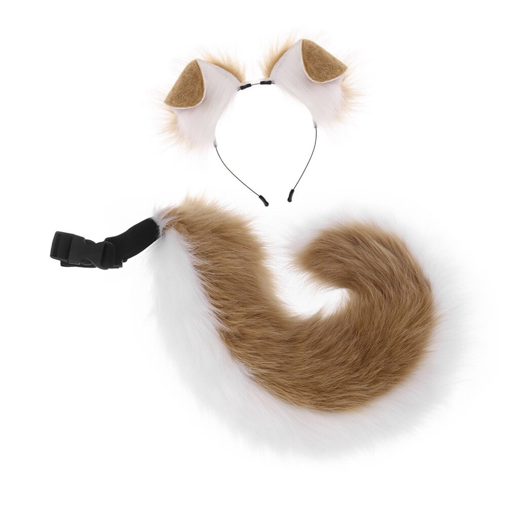 Хвост оголовья вислоухой собаки-верблюжий белый