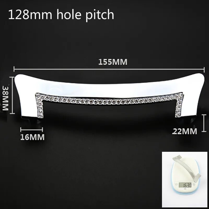 Золотые хрустальные ручки для шкафа Tenchtwo Bright color-128mm