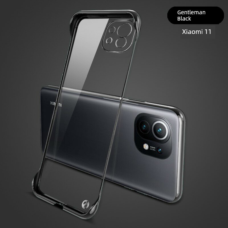 Xiaomi 11 Черный телефонный чехол с закаленным стеклом, классический черный цвет для мобильной защиты