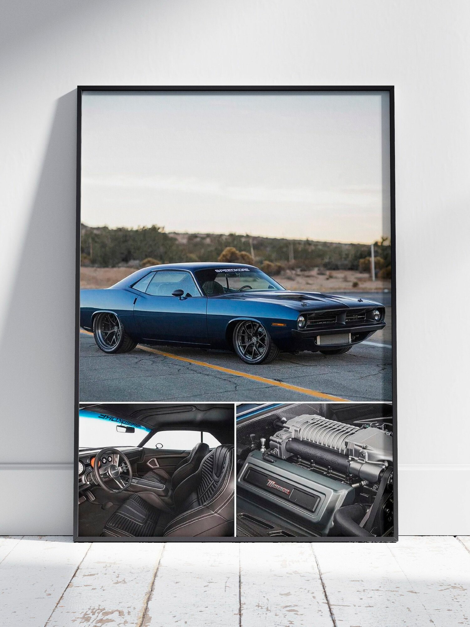 Плакат на стену для интерьера Авто и Мото (Плимут Барракуда - Plymouth Barracuda) - Постер по транспорту формата A4 (21x30 см)