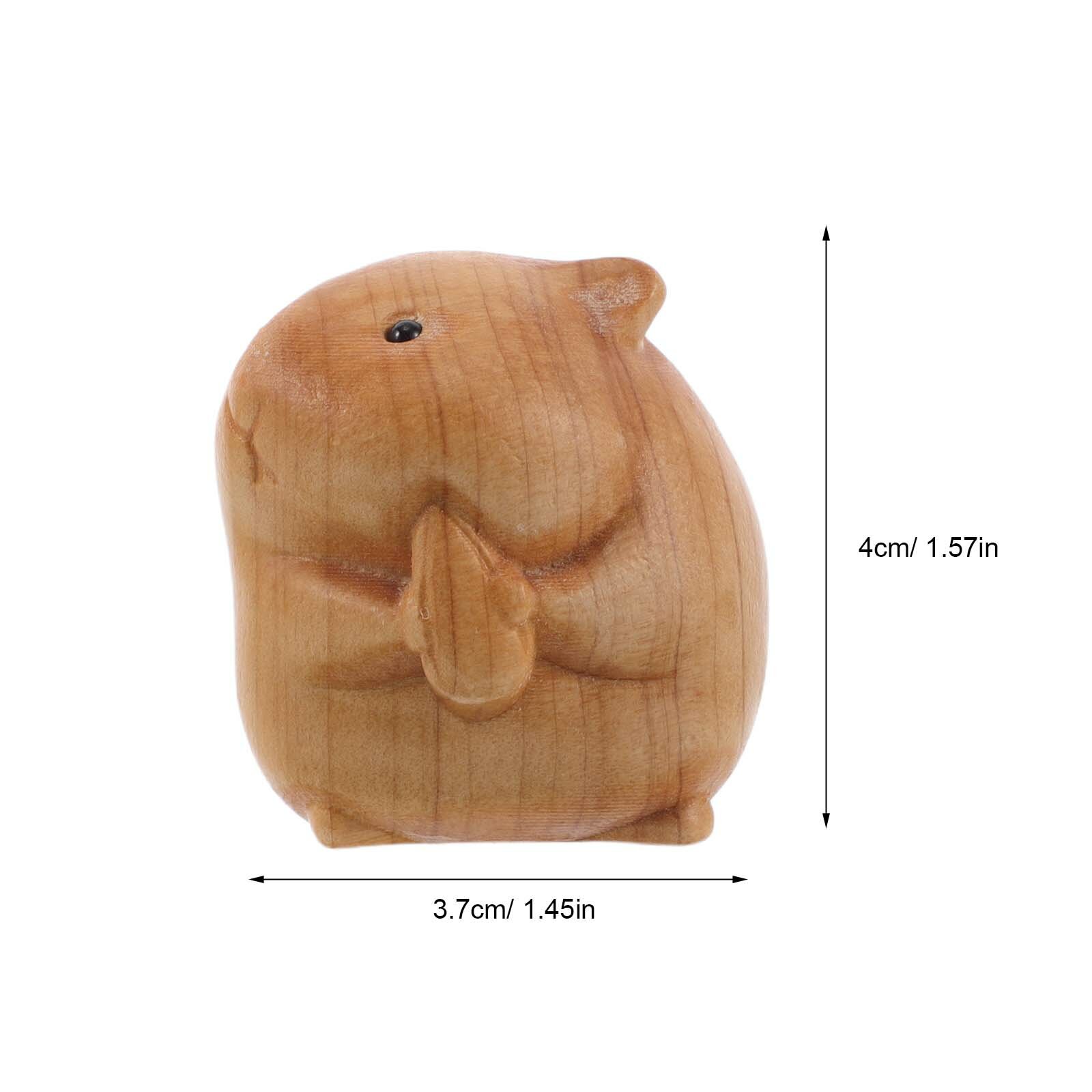 Деревянная Скульптура Хомячка Прелестное Убранство 4.00X3.70X3.50Cm