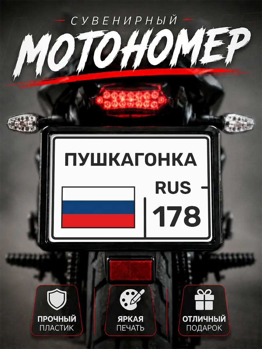Номер на мотоцикл сувенирный пушкагонка 78 регион