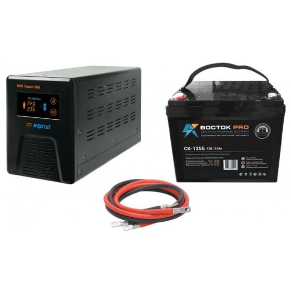 ИБП для котла | Инвертор Энергия Гарант 500(пн-500) + Аккумуляторная батарея Восток PRO СК-1255