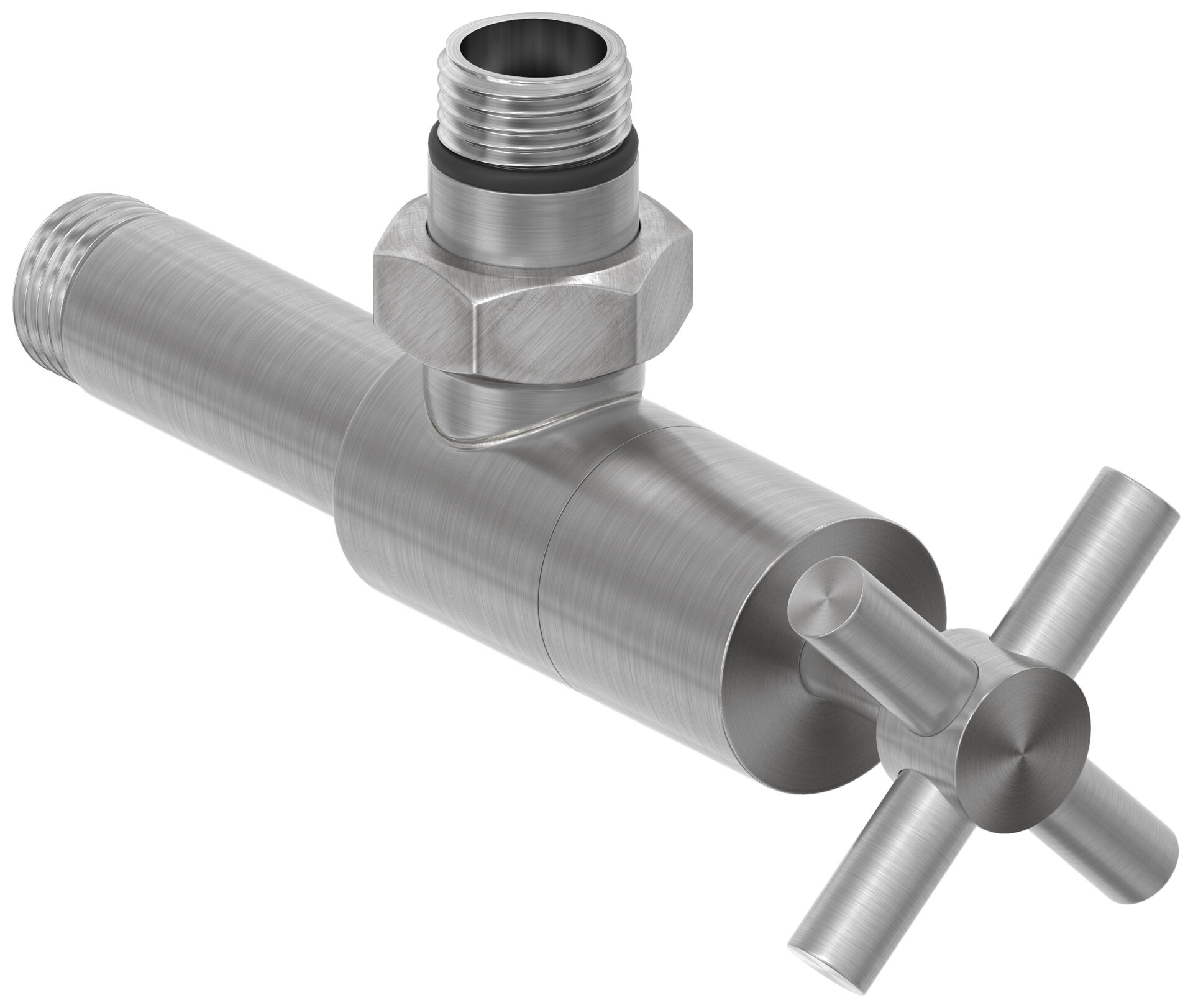 Вентиль Сунержа угловой крест (G 1/2" НР х G 1/2" НР) Сатин