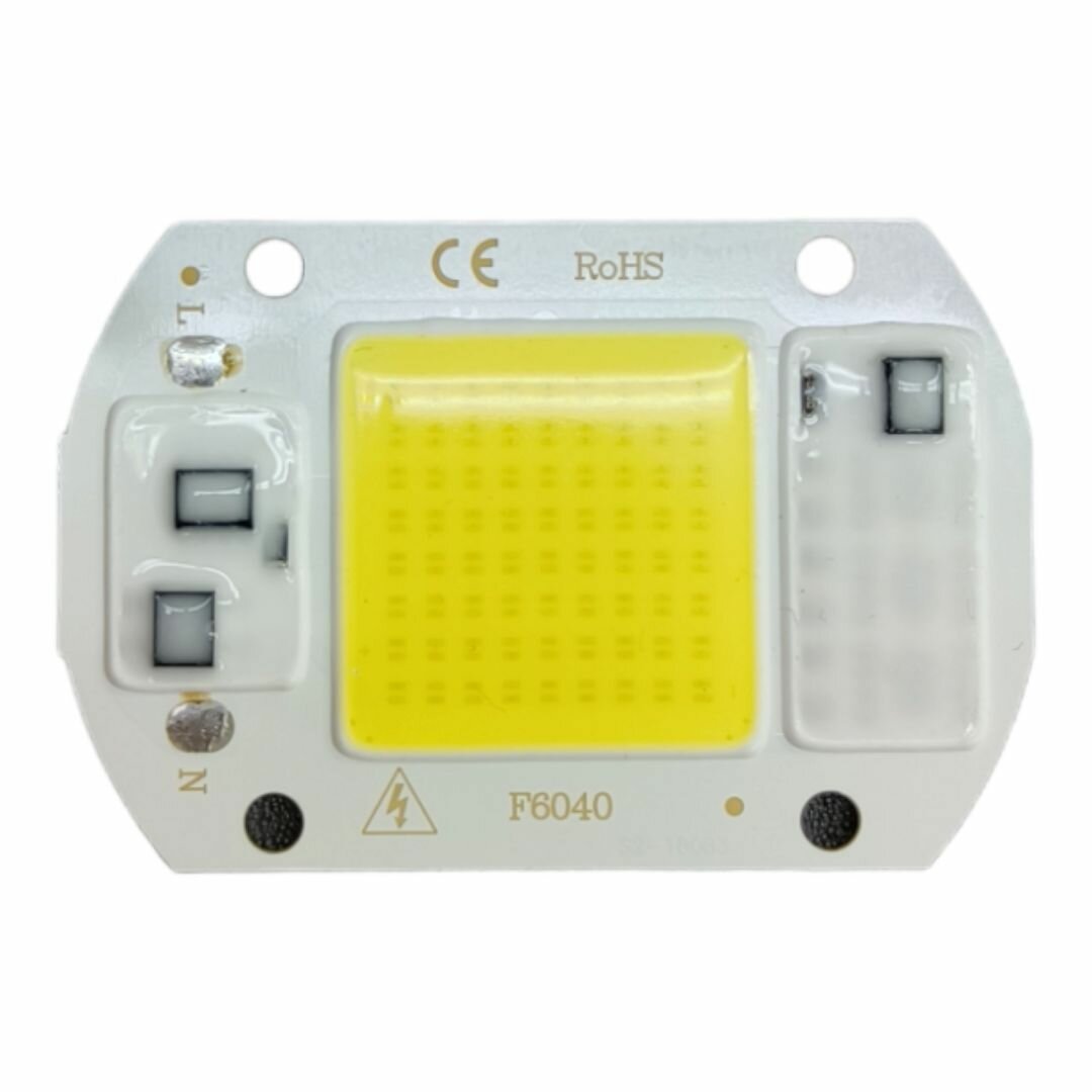 Светодиод COB на плате с драйвером, AC 220в, 20вт, белый холодный, 60*40мм