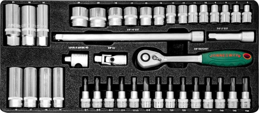 JONNESWAY S04H3141S Набор головок торцевых 3/8DR 6-24 мм, 41 предмет JONNESWAY S04H3141S