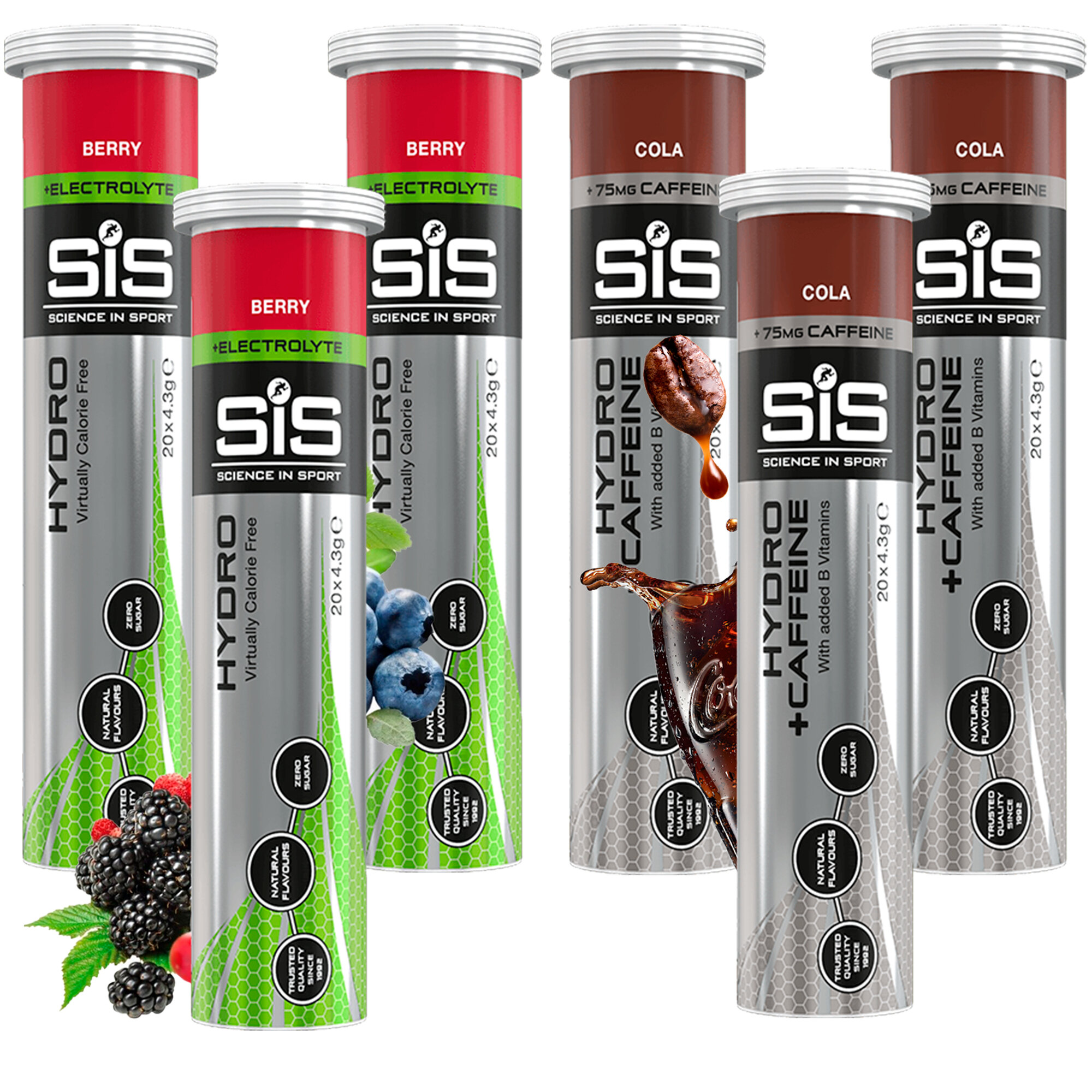 Изотоник SCIENCE IN SPORT (SiS) GO Hydro Tablet 20s_3 6 x 20 таблеток, Ягоды, Кола