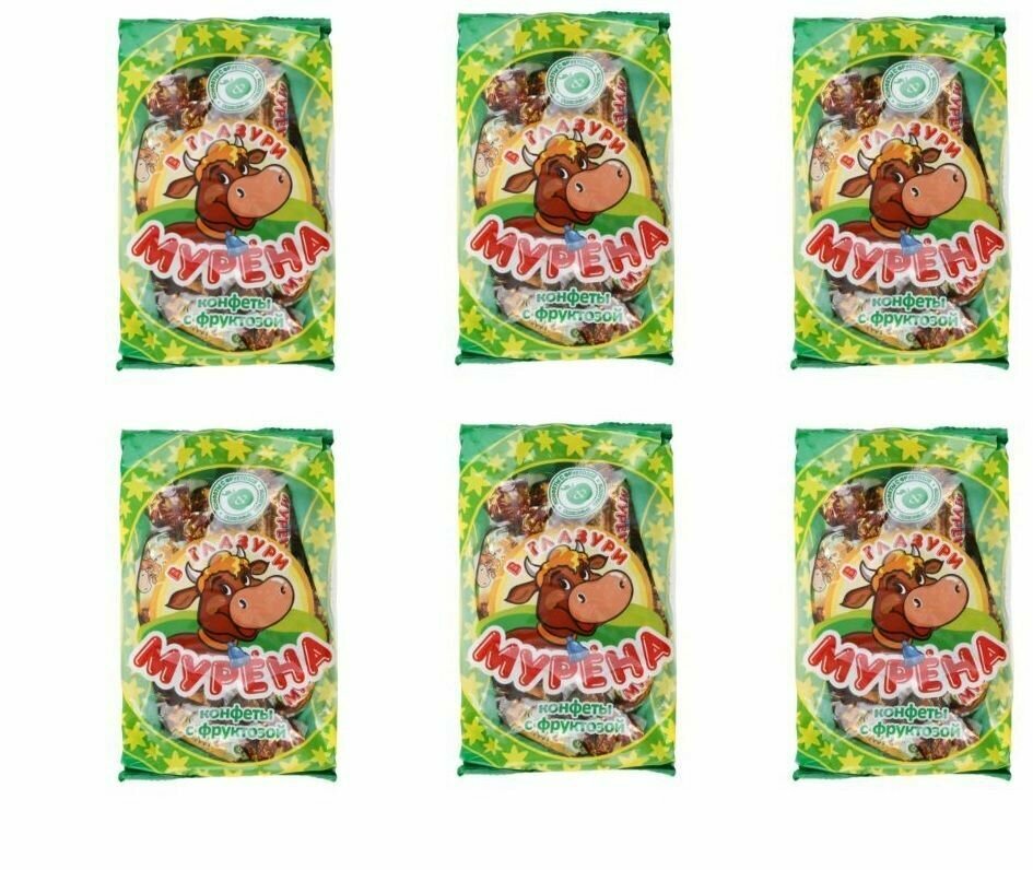Конфеты Покровск, Мурена, на фруктозе, в глазури, 185 г, 6 уп