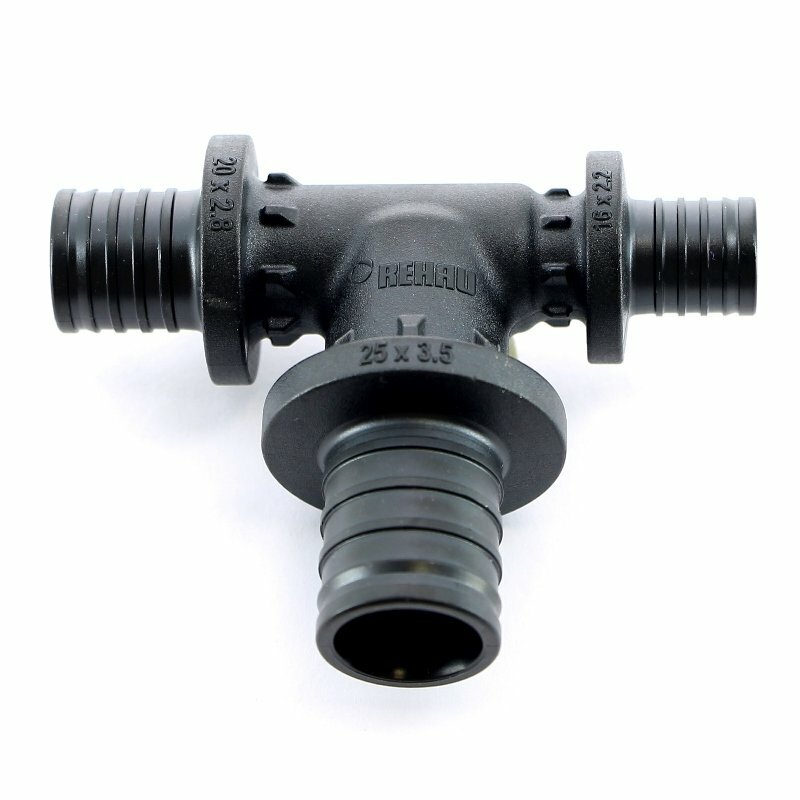 Тройник переходной PPSU Rehau РХ 16 х 25 х 20 мм для сшитого полиэтилена