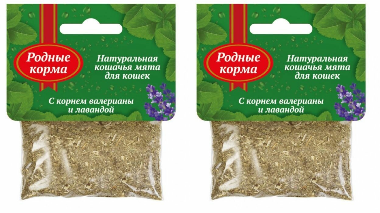 Родные Корма Кошачья мята с корнем валерианы и лавандой, 15 г, 2 шт