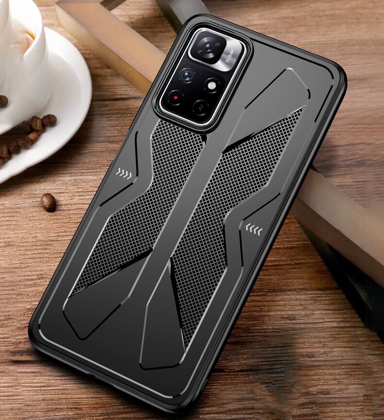 Противоударный усиленный ударопрочный чехол-бампер-пенал MyPads Heavy для Xiaomi Redmi Note 11T 5G / Poco M4 Pro 5G / Note 11S 5G / Note 11 5G чер.