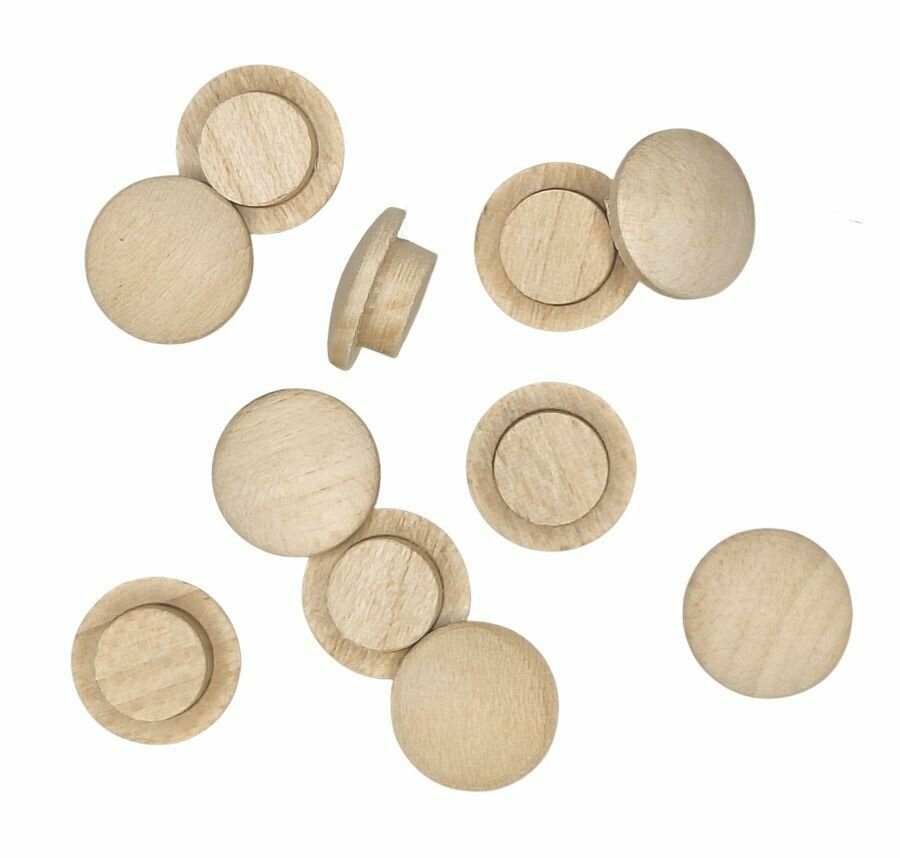Заглушка деревянная на отверстие, D 25 мм, береза (10 шт/уп).
