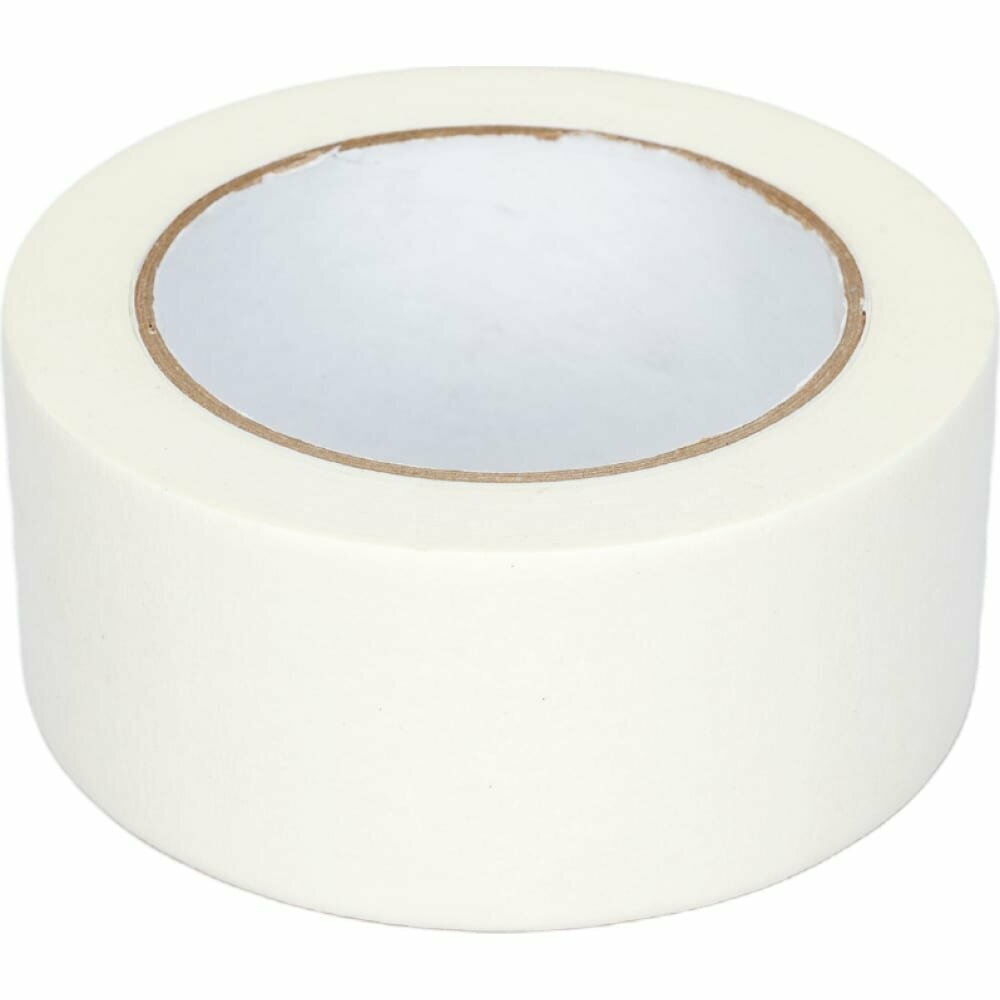 Малярная лента EUROHOUSE евро 48 мм, 50 м 15773, крепированная бумага с каучуковым клеем, белый цвет, для ровных линий
