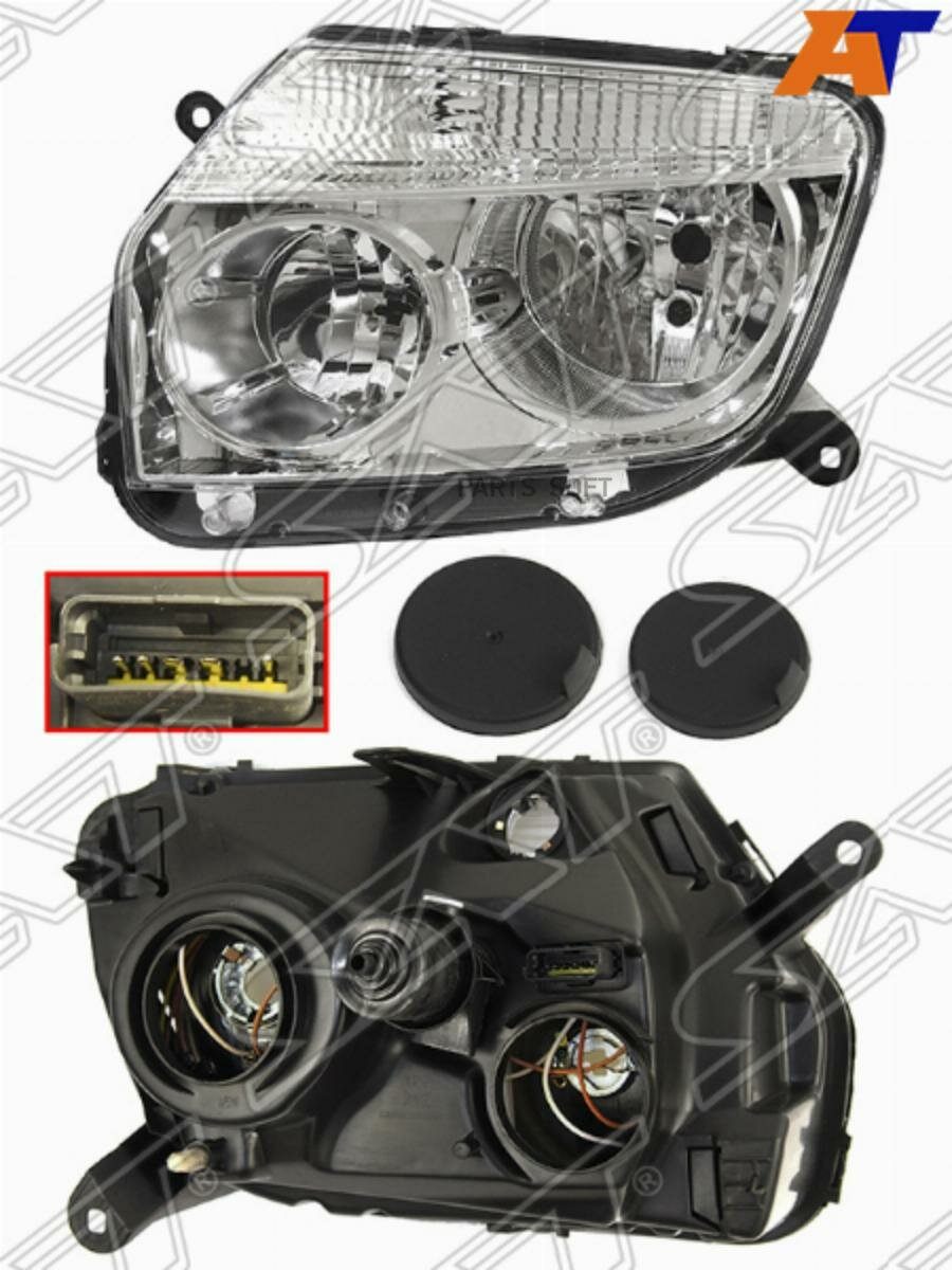 Фара Renault Duster 10-15 (Слева/ Галоген/ Ручная регулировка) SAT ST-551-1186L-LDEM1 | цена за 1 шт