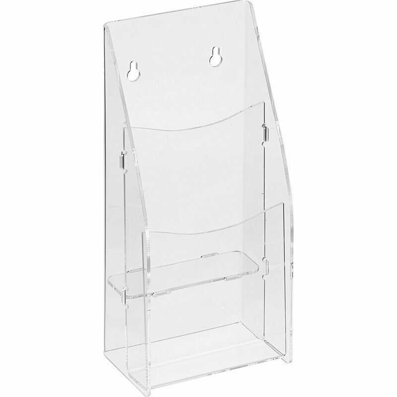 Подставка настольная/настенная Комус 1/3 А4 2отделения акрил, 562001