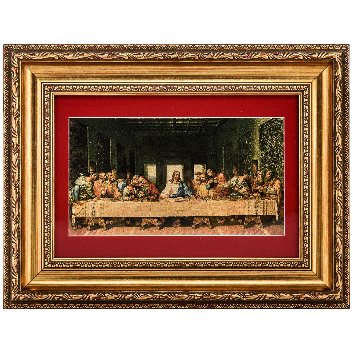 Картина "Тайная вечеря". Сусальное золото. 50х40 см