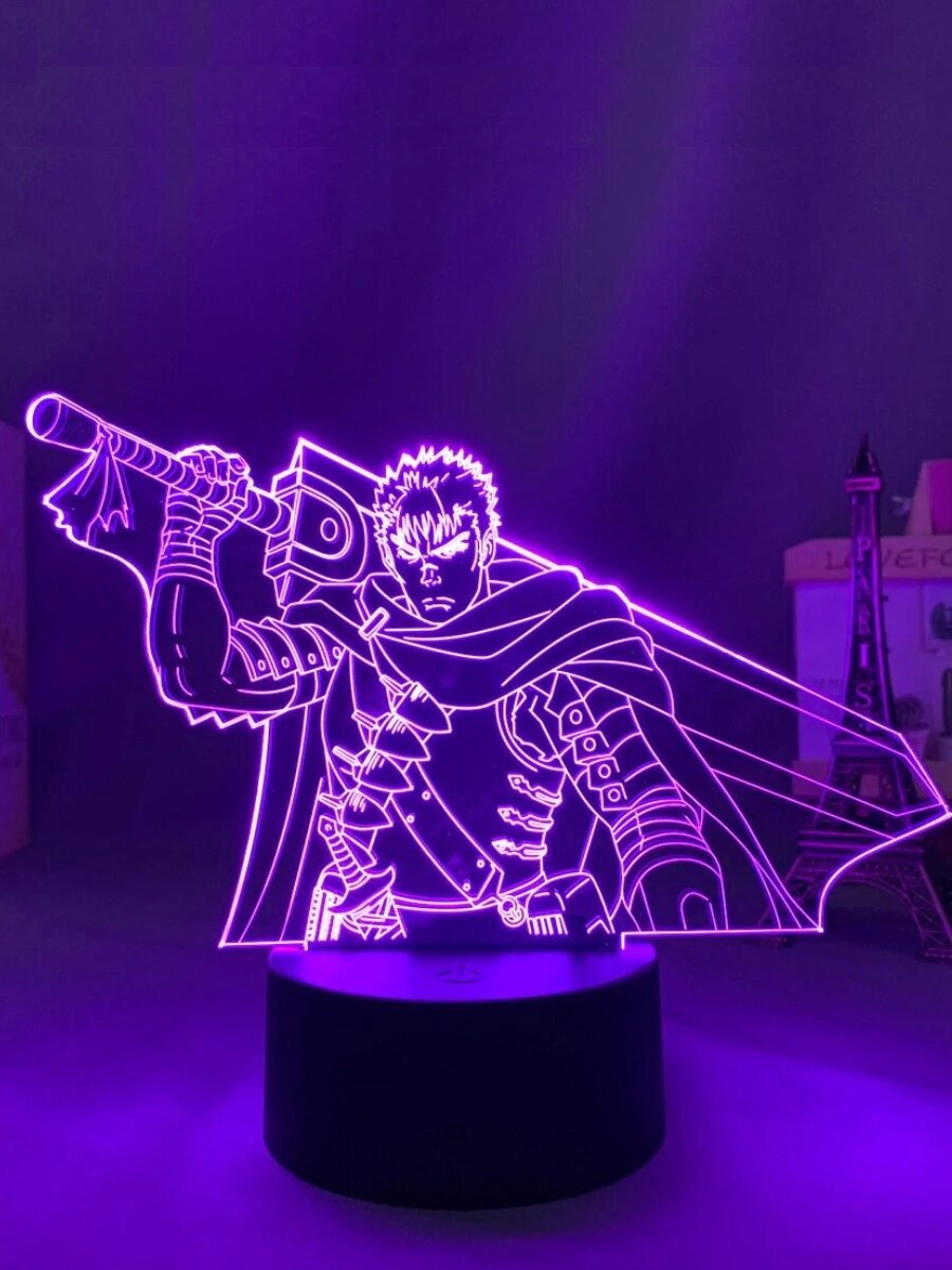 Ночник Аниме Берсерк -Anime Berserk . Подарок фанату аниме и манги — декор в комнату с любимыми персонажами, в стиле отаку и японской анимации.