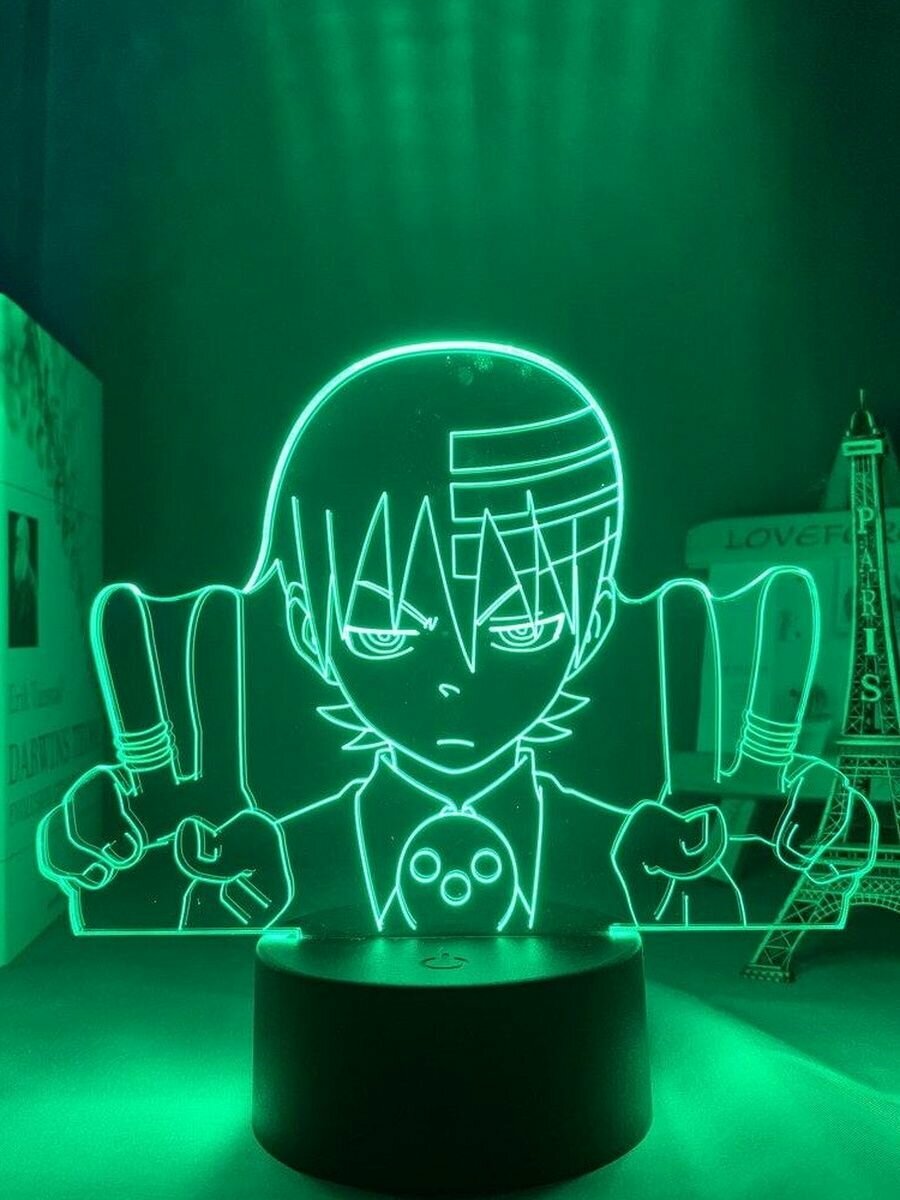 Ночник Аниме Пожиратель душ - Anime Soul Eater. Подарок фанату аниме и манги — декор в комнату с любимыми персонажами, в стиле отаку и японской анимации.