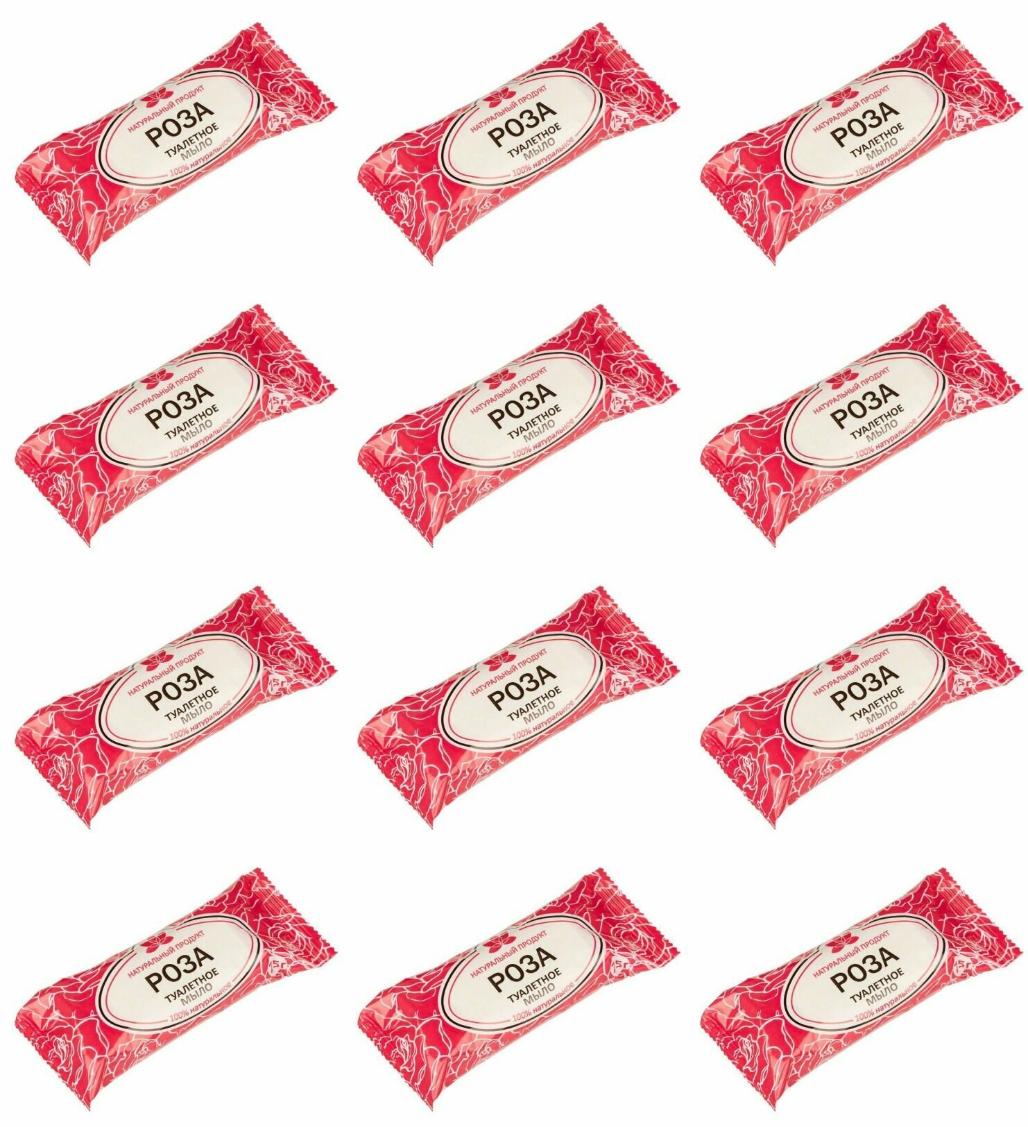 Organic Naturally Professional Твердое мыло Роза, 75 г, 12 шт