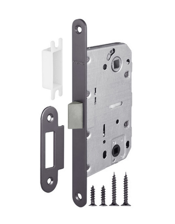 Замок врезной для межкомнатной двери Fuaro Plastic P96WC-50 под фиксатор (графит)
