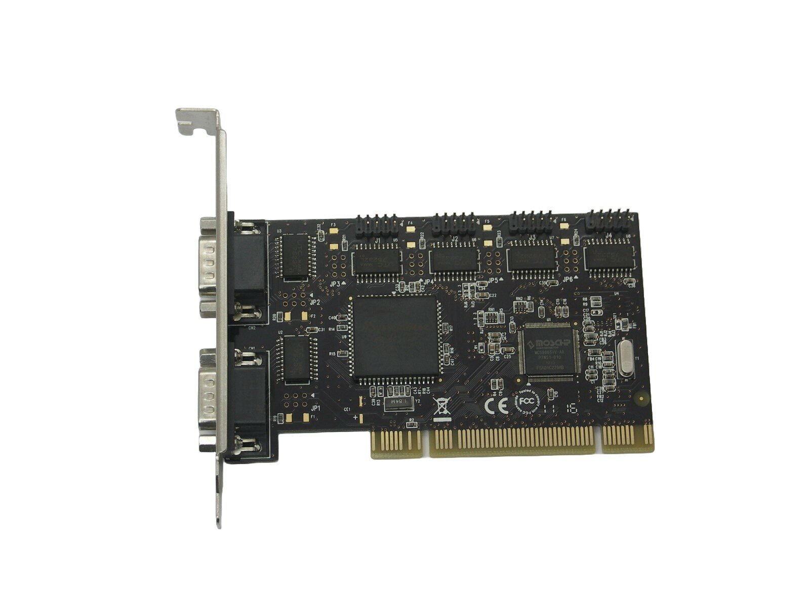 Контроллер 6 х Com портов, 2 Ext 9Pin + 4 Int, Moschip MCS98651V PCI