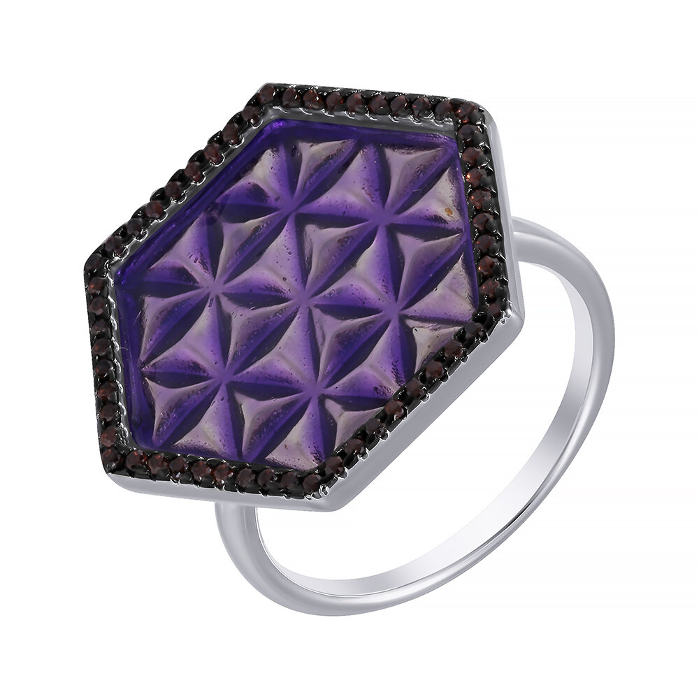 Кольцо ELEMENT47, серебро, 750 проба, эмаль