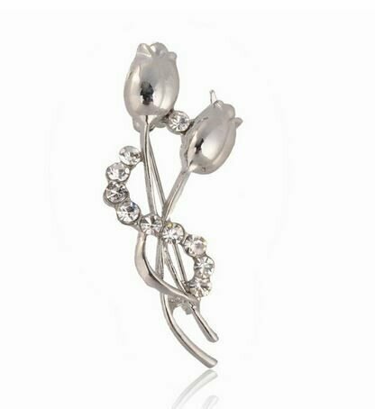 Брошь, эмаль, стразы