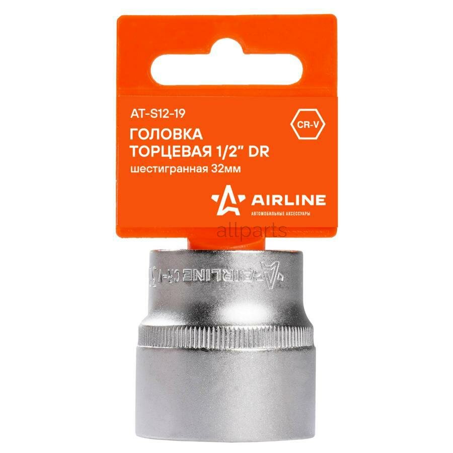 AIRLINE AT-S12-19 Головка торцевая 1/2 шестигранная 32мм пласт. подвес (AT-S12-19)