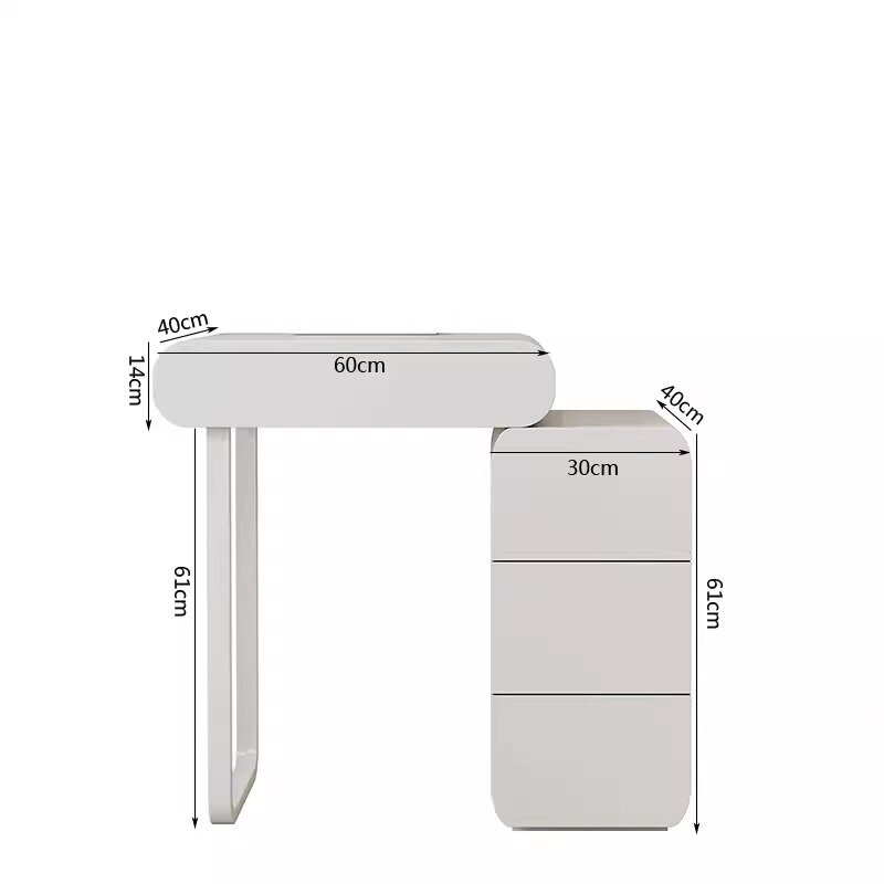 Туалетный столик с тумбой и зеркалом 60 см Solo Bianco (Стол 60см + тумба 30см)