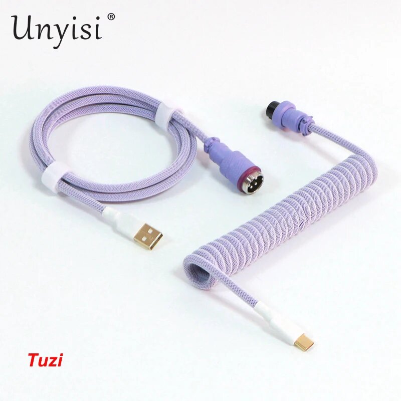 Спиральный кабель USB-Type-C Micro Mini-USB Unyisi для механической клавиатуры Type-C, Tuzi