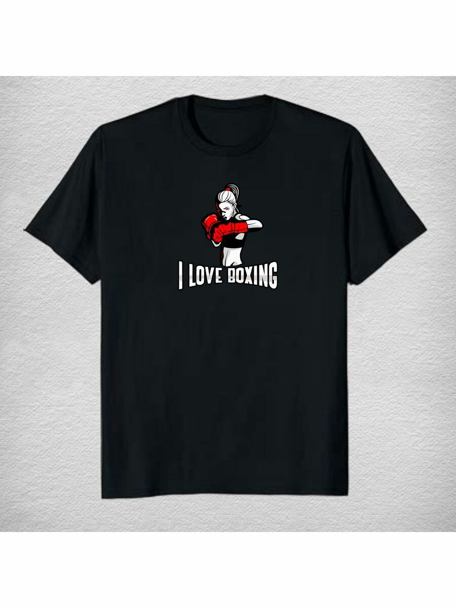 Футболка я люблю бокс девушка боксер
