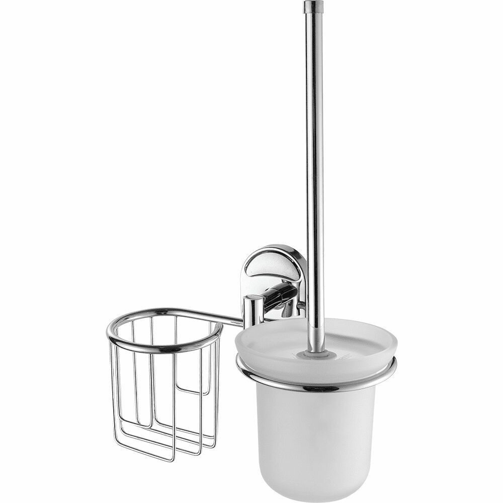 FASHUN Держатель для ершика и освежителя воздуха настенный, хромированный