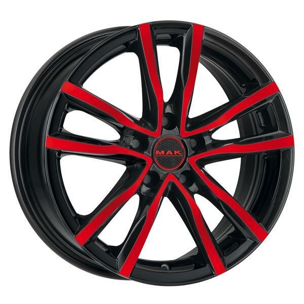 MAK Milano 17x7 5x114.3 et40 dia76 Чёрный с красной лицевой частью