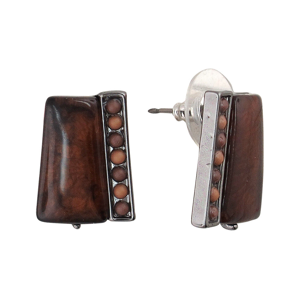 Серьги пусеты, полимерная глина, стекло