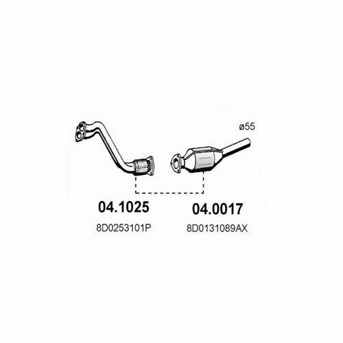 Труба выхлопного газа, ASSO 04.1025 (1 шт.)