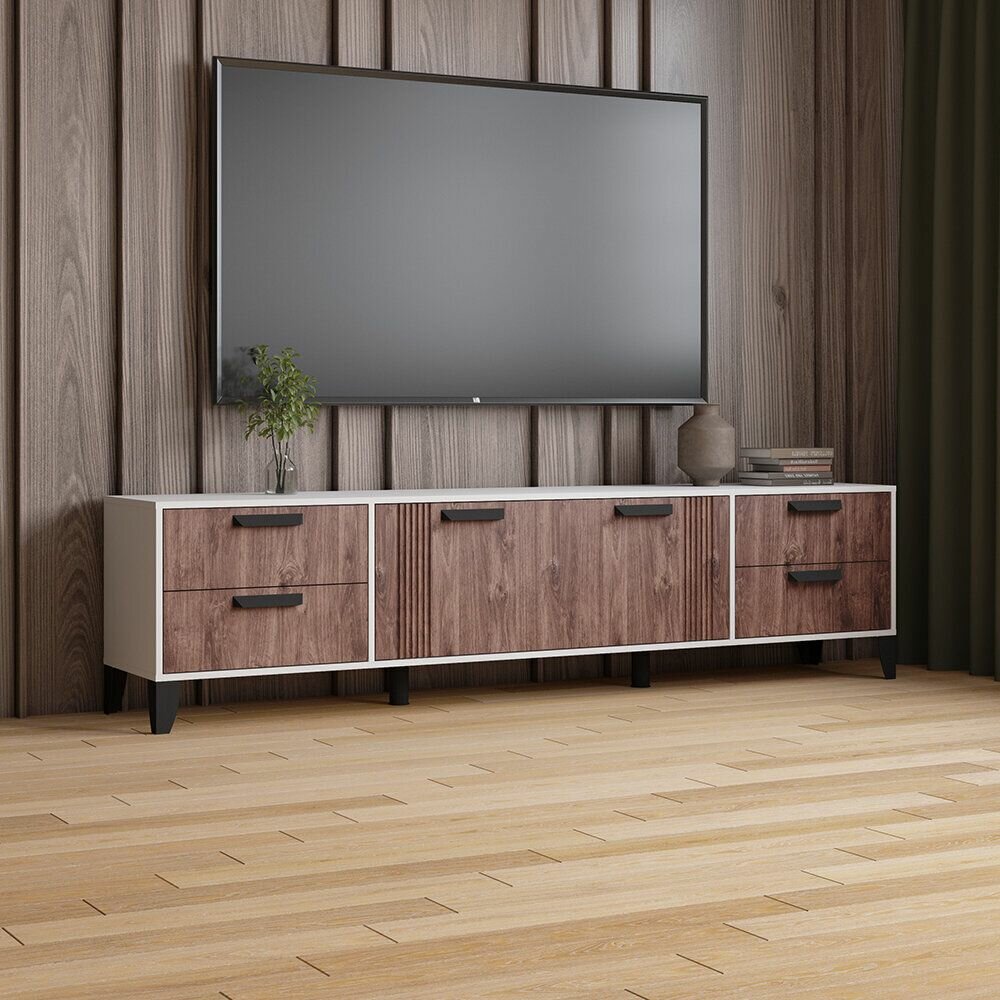 Тумба ТВ "Снежный Бриз-12", белый / палермо бруно