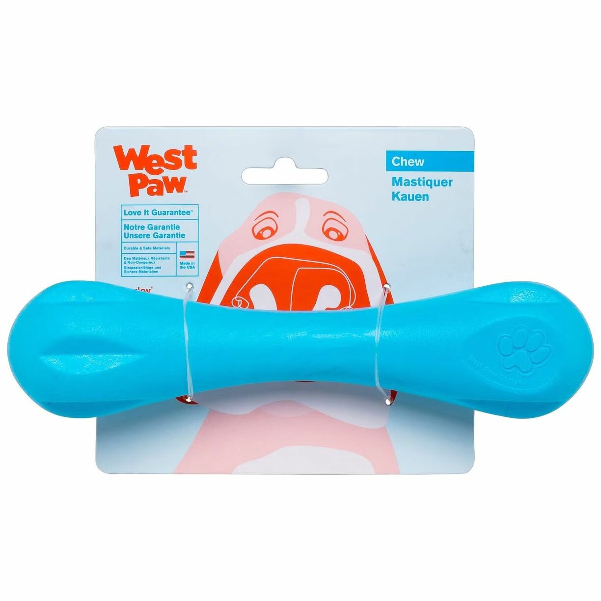 West Paw Hurley Dog Bone Игрушка для собак Кость, размер L, голубая
