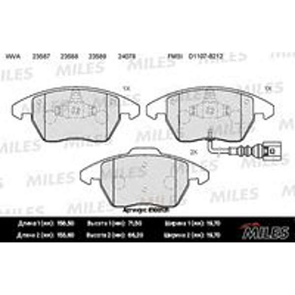 Колодки тормозные AUDI A3/VW G5/PASSAT 06>/TOURAN/CADDY 04> пер. SemiMetallic
