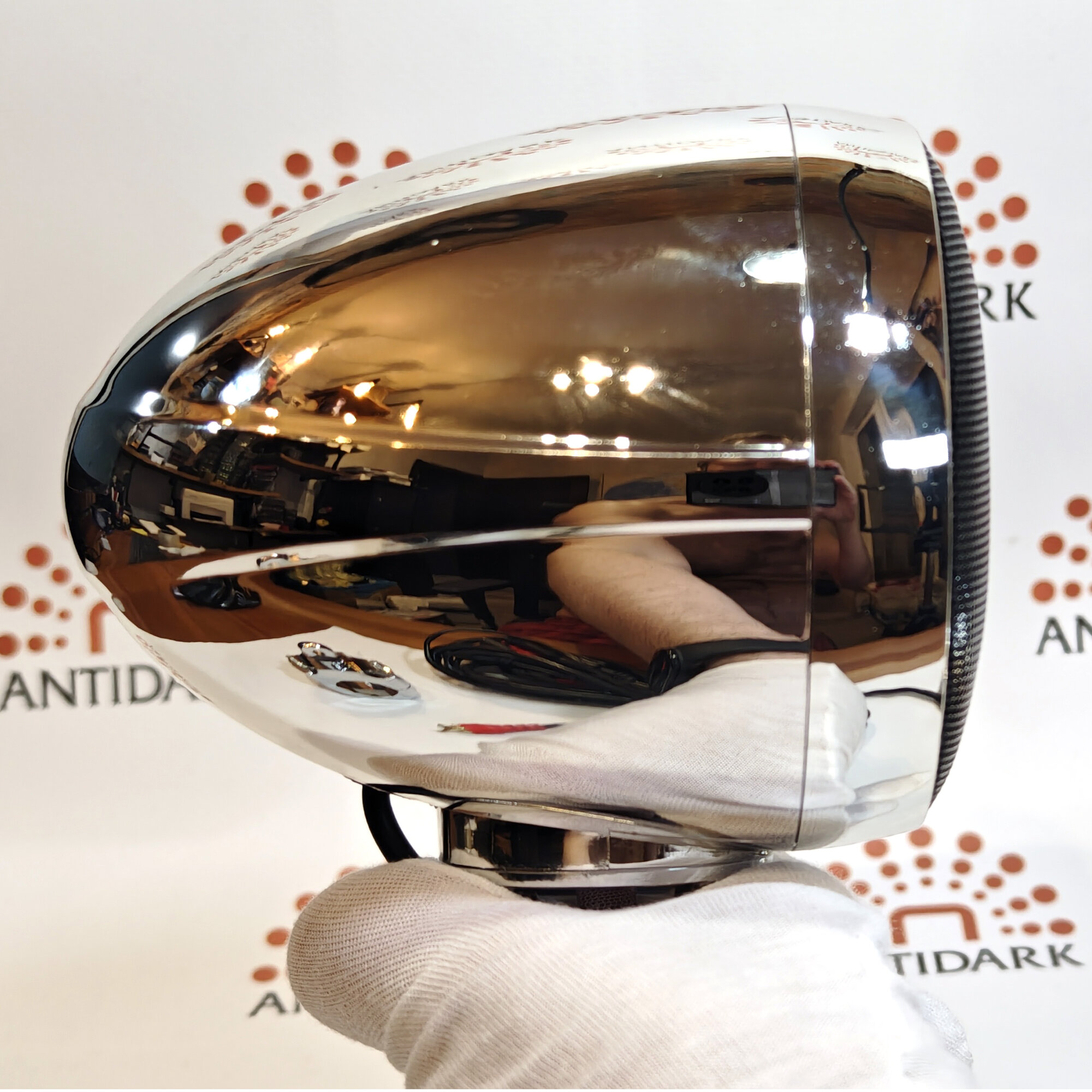 Аудиосистема для мотоцикла, крепление в комплекте, хромированная