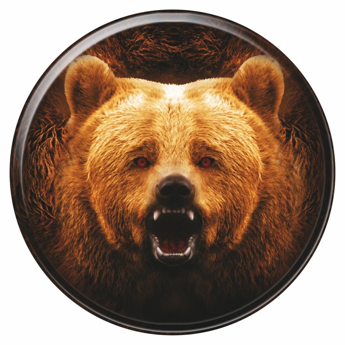 Наклейка на запасное колесо звери цветные Медведь, 560х560х1мм, Арт рэйсинг
